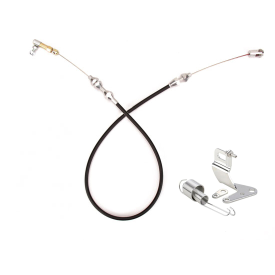 Lokar 36 Inch Universal Throttle Cable & Carb Bracket w/Spring