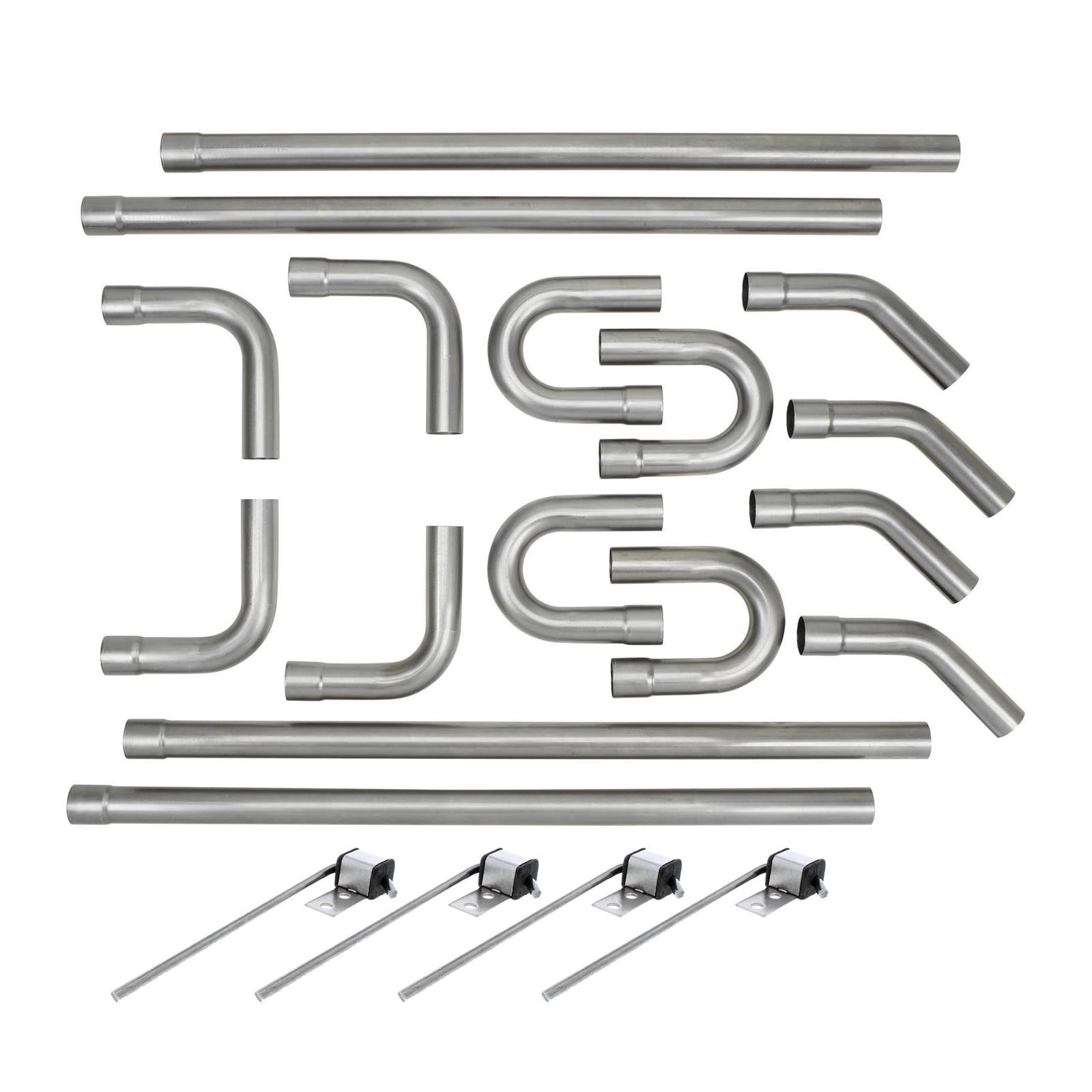 2.5 Inch Racing Dual Exhaust Pipe Tubing Kit, Mild Steel