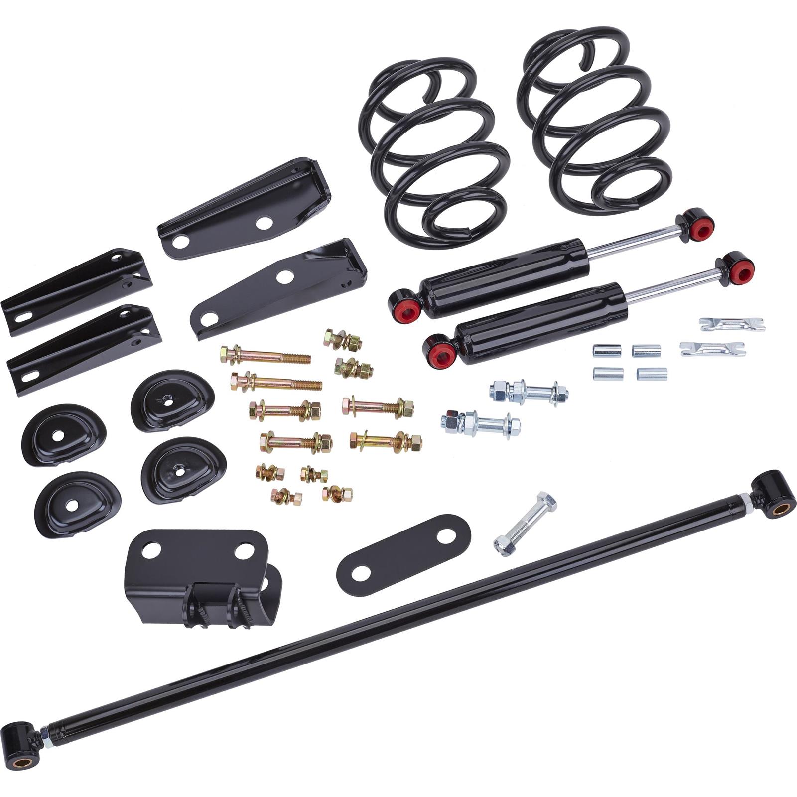 1965-72 C10 Rear Lowering Kit, 5 Inch Drop w/ Trac Bar and Shocks