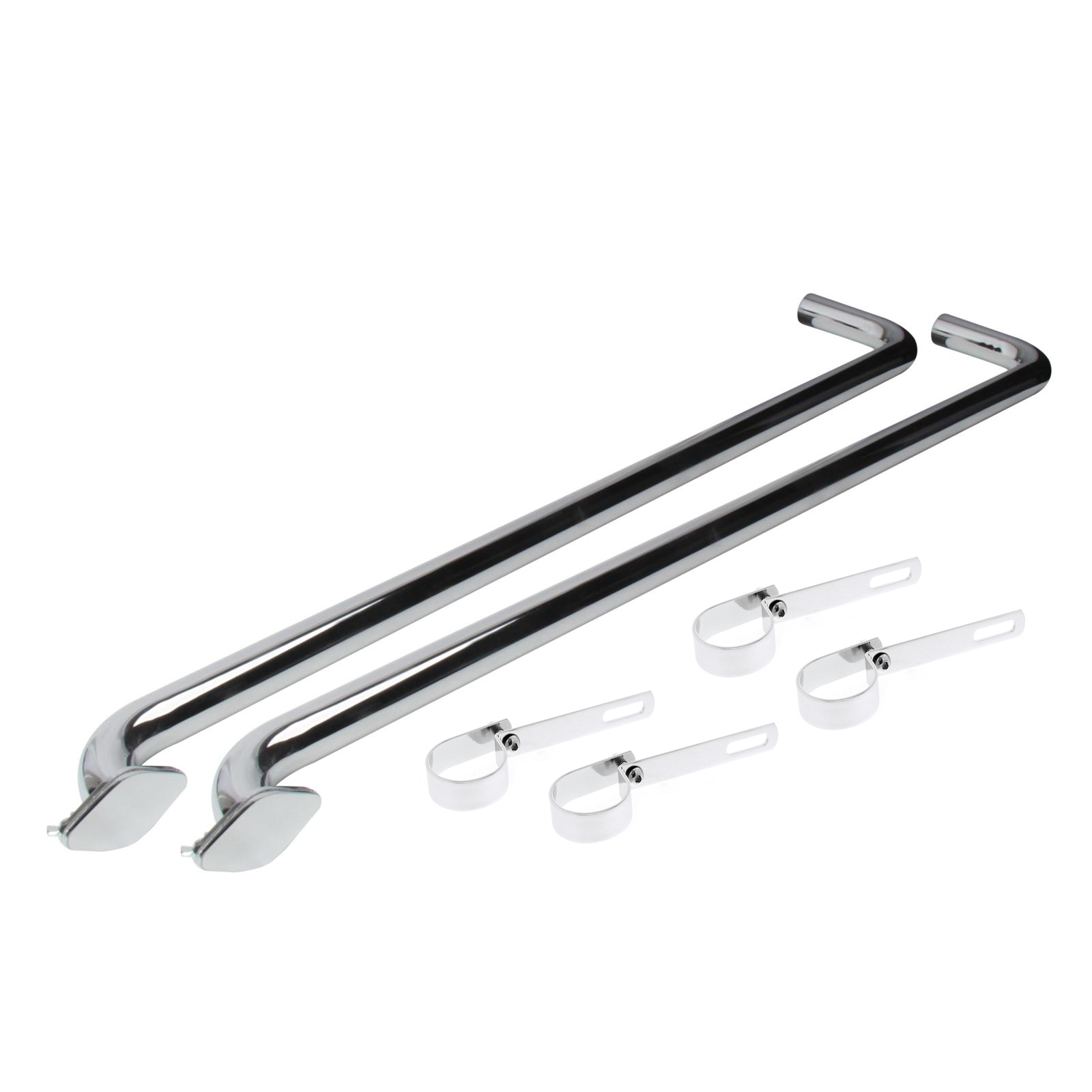 Speedway 70" Chrome Plated Lake Exhaust Pipes & Mounting Brackets