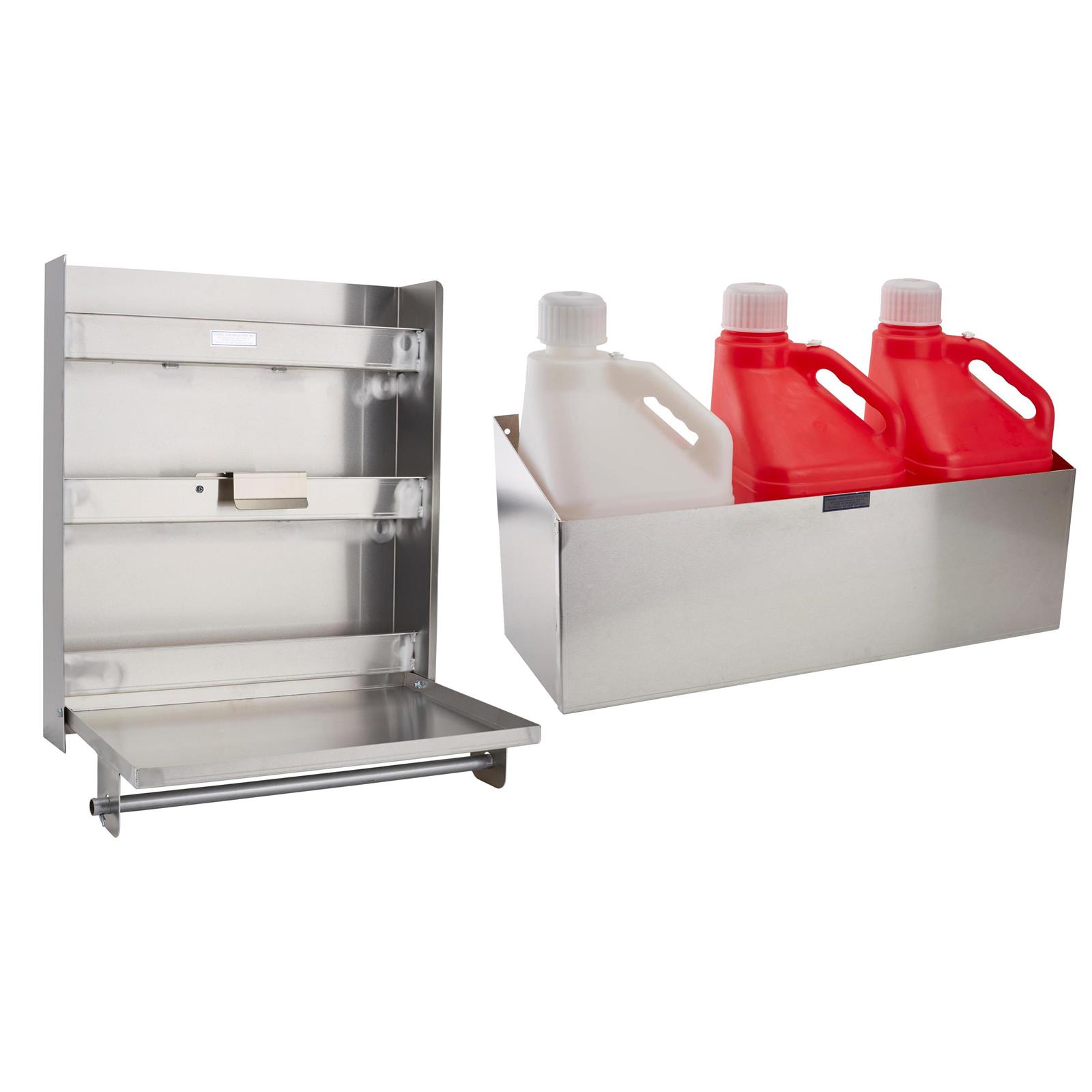 Speedway Standard Trailer Door Cabinet and Fuel Jug Rack