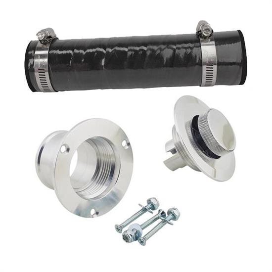 Billet Aluminum Fuel Filler Neck w/ Pop-Up Gas Cap & Hose Kit