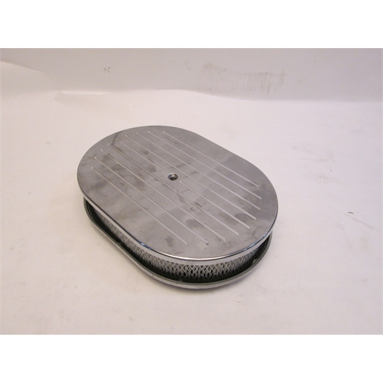 Garage Sale - Ball Milled Billet Aluminum Oval Air Cleaner, 12 Inch