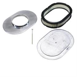 Ball Milled Billet Aluminum Oval Air Cleaner, 12 Inch