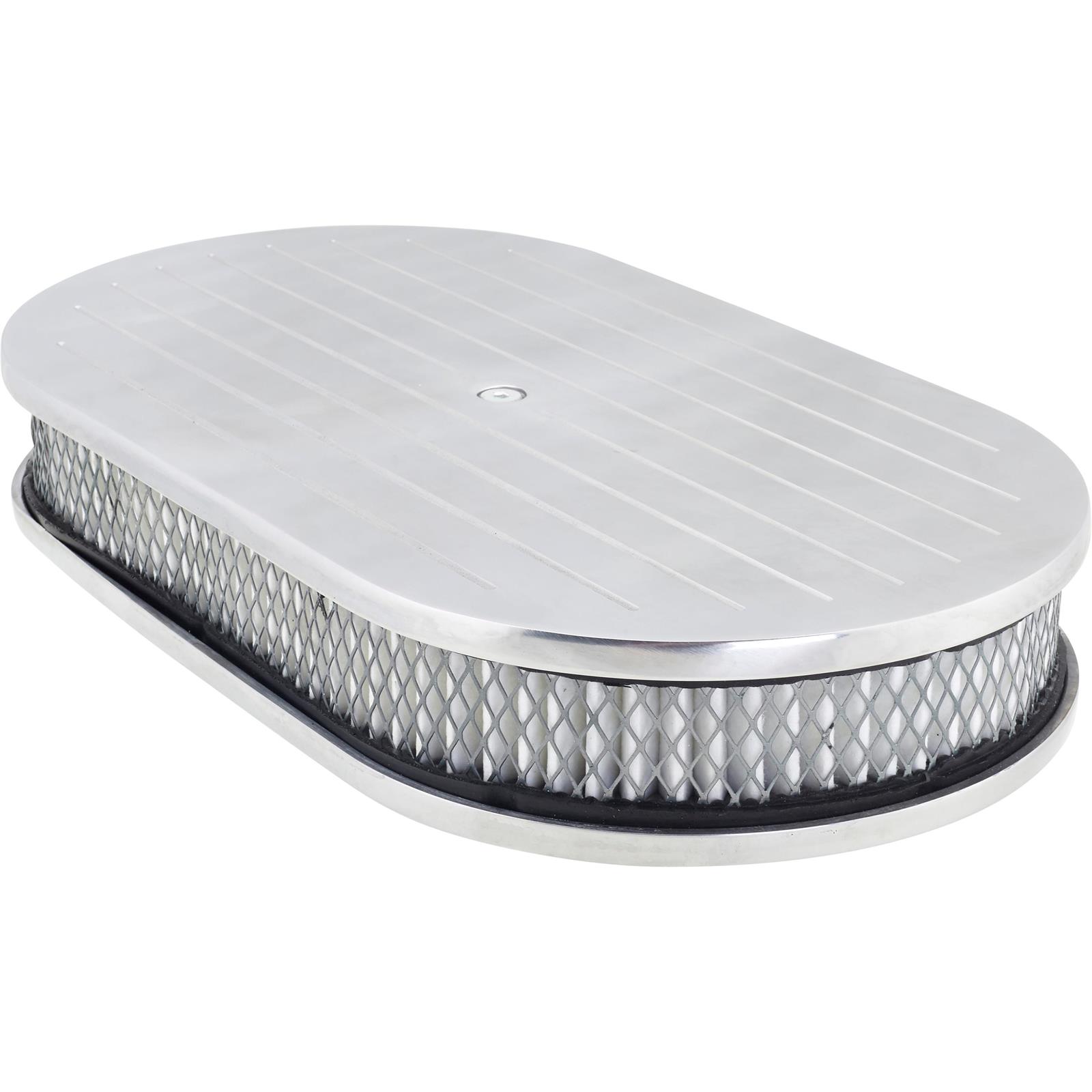 Ball Milled Billet-Style Oval Air Cleaner, 15 Inch