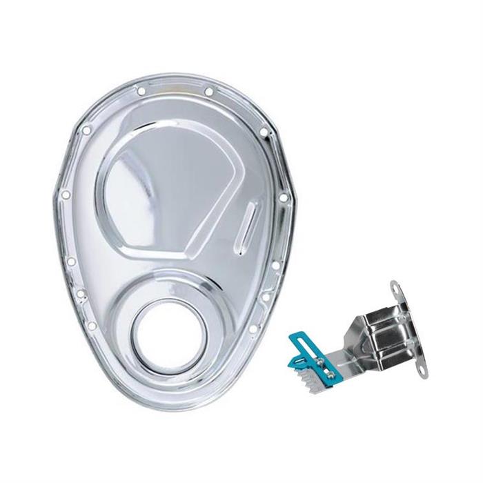 Small Block Chevy Chrome Timing Cover and Tab, 7 & 8 Inch