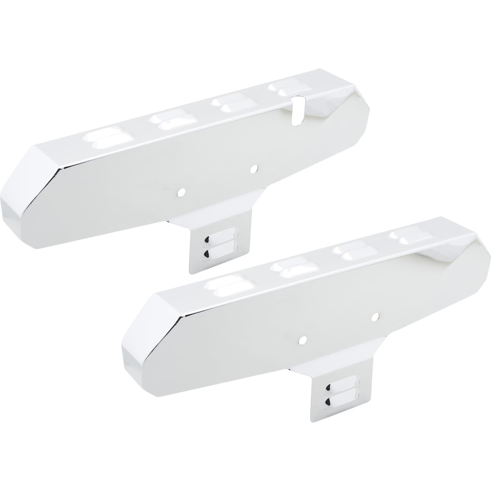 Small Block Chevy Louvered Exhaust Manifold Covers, Chrome, Pair