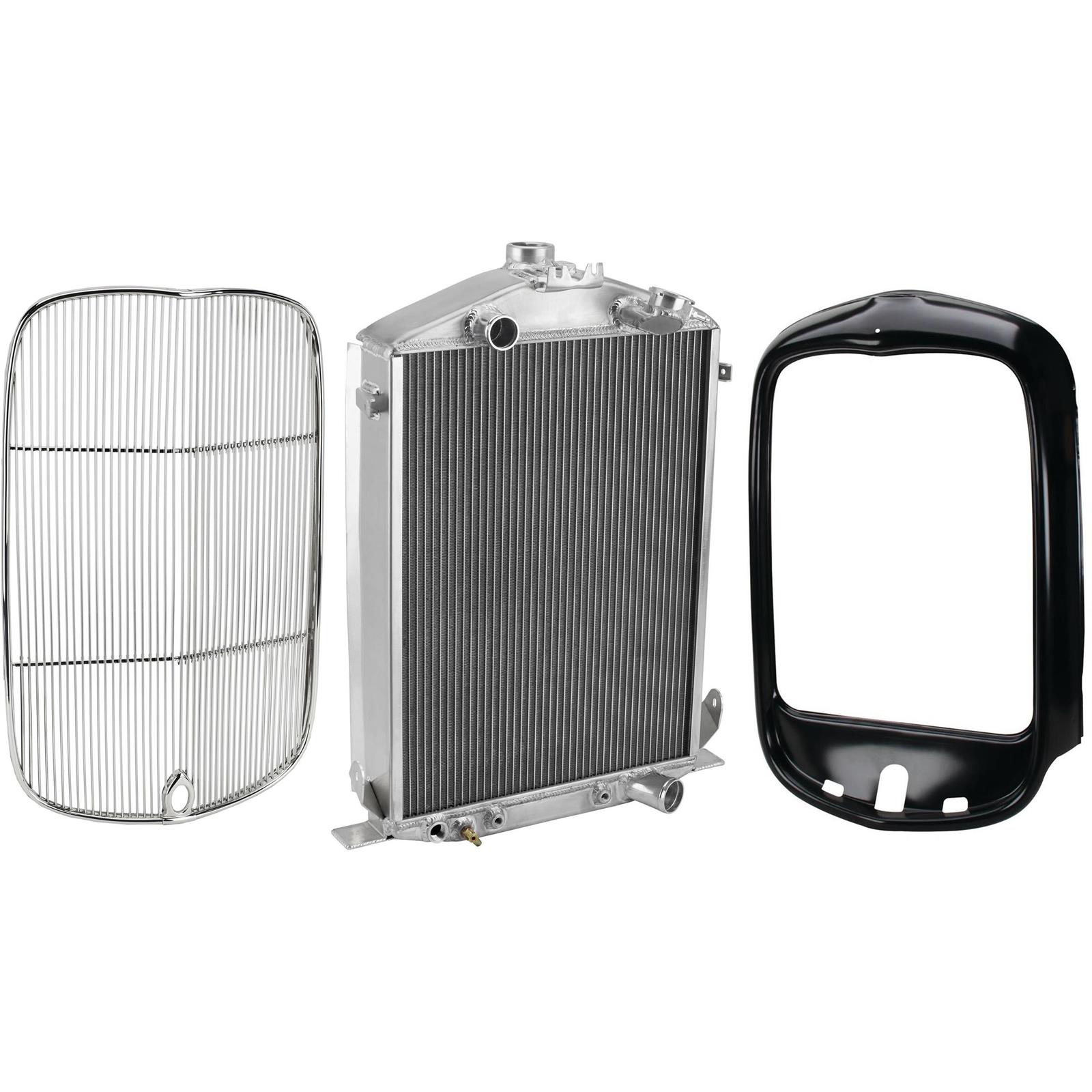 1932 Ford Radiator for Small Block Chevy, Grille Shell and Insert