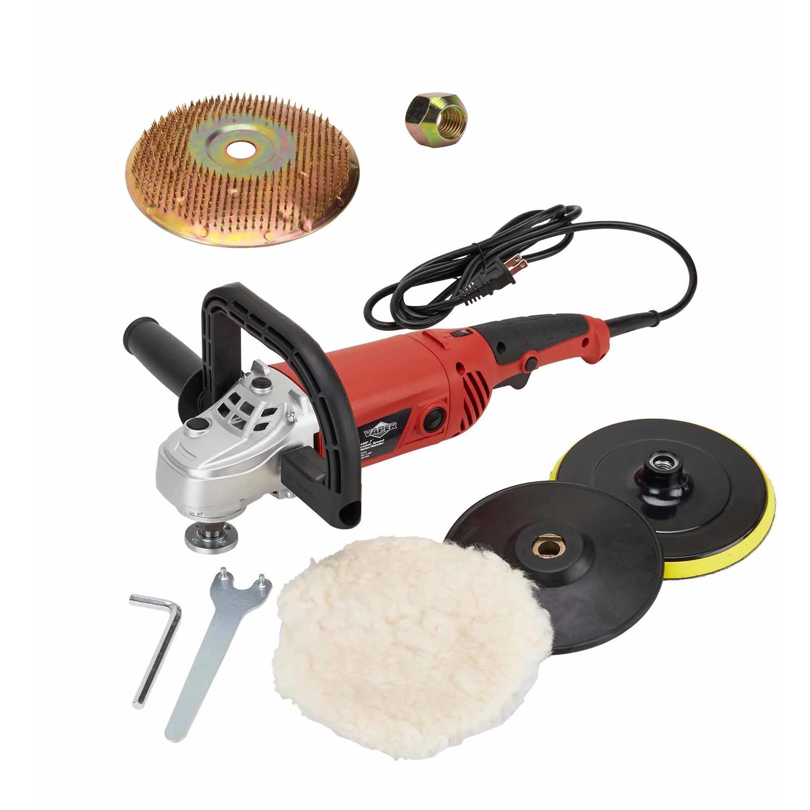 7 Inch Polisher/Grinder with Tire Grinding Disc and Nut