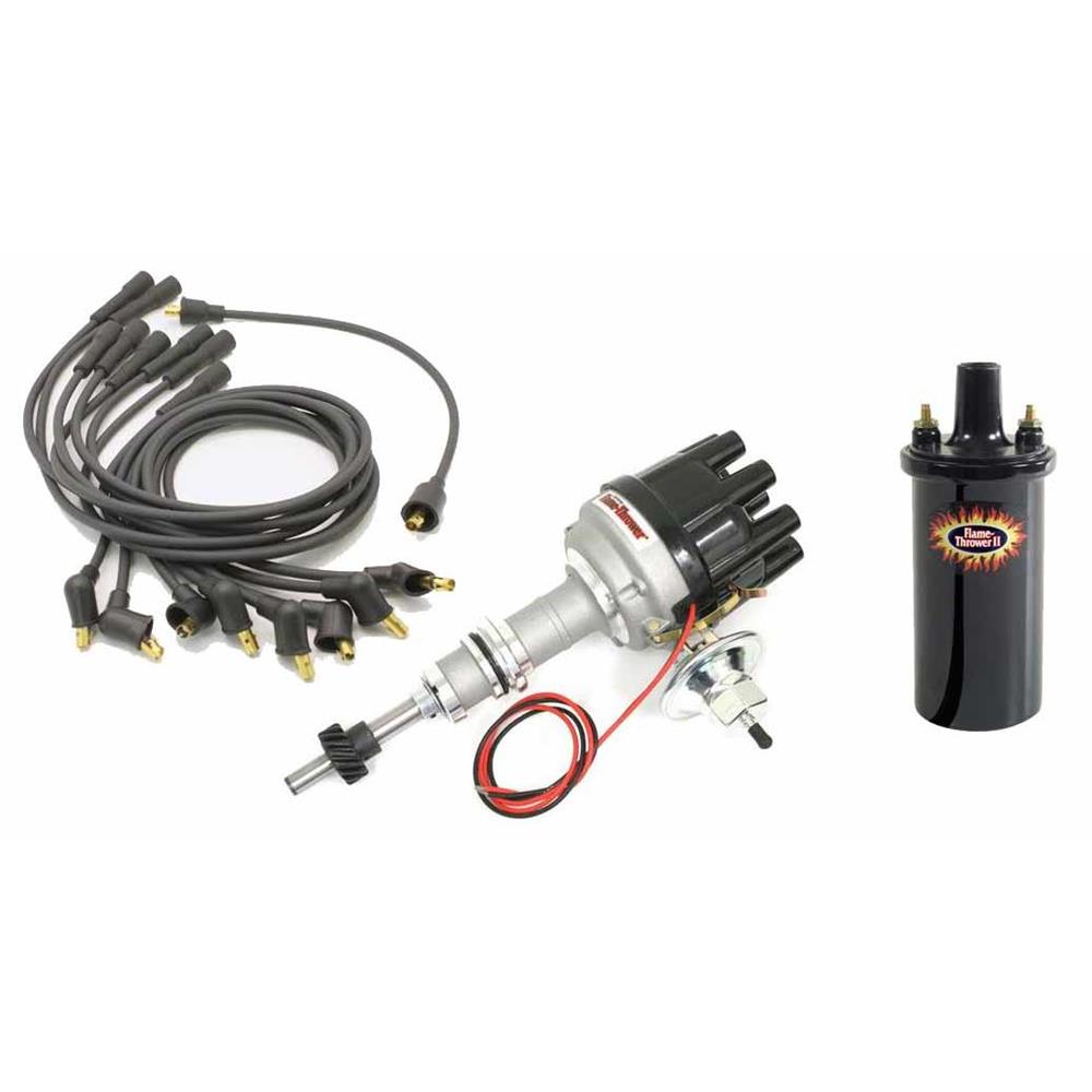 Pertronix Flame-Thrower SBF Distibutor, Coil and Wire Kit, 6 Volt