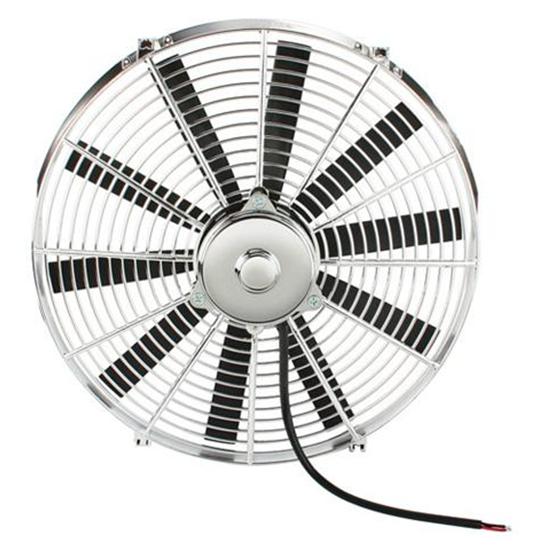 12 Inch Chrome Straight Blade Electric Engine Cooling Fan-Reversible