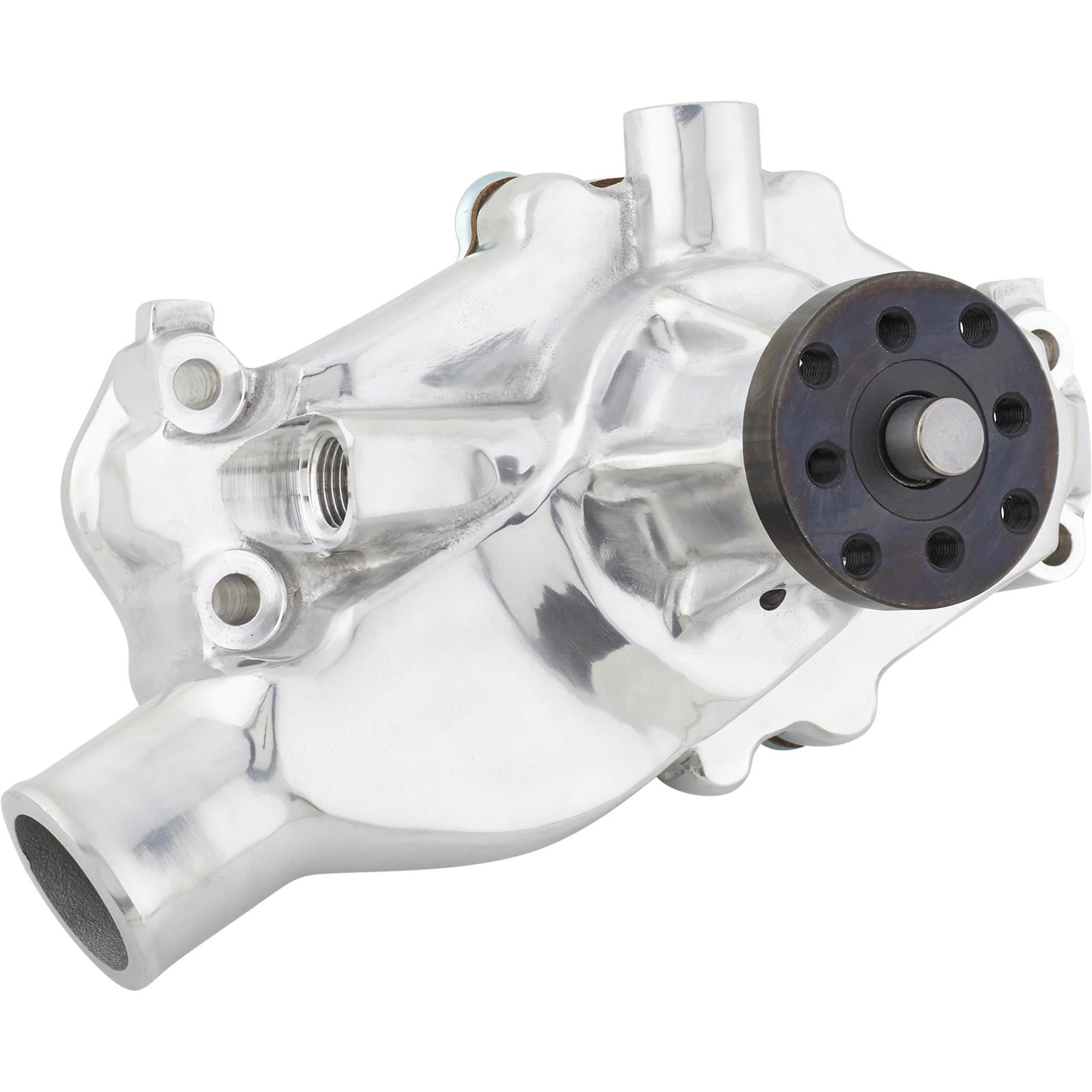 Short Aluminum Water Pump for Small Block Chevy, Polished