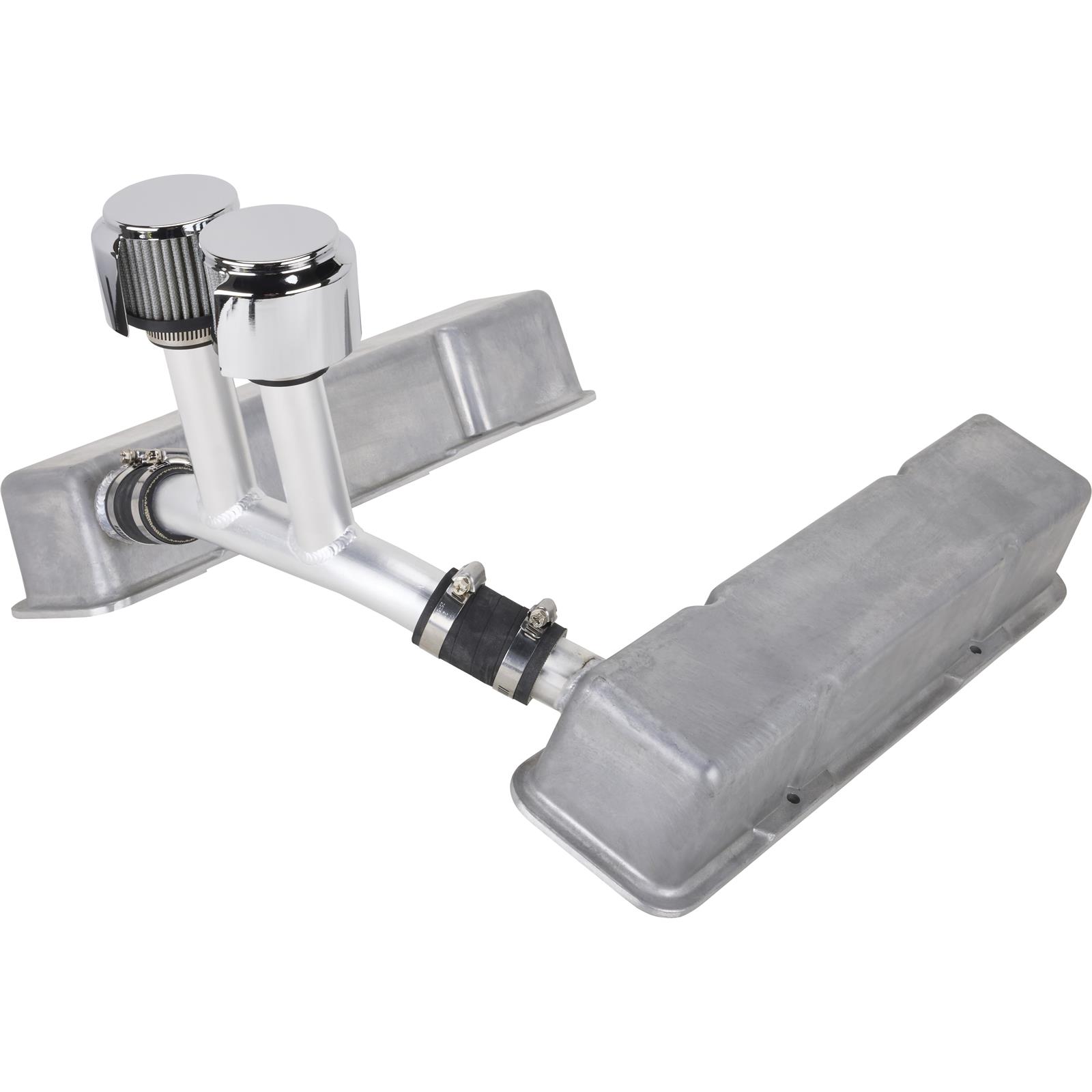 Speedway S/B Chevy Aluminum Valve Covers w/ Crossover Breather Tube