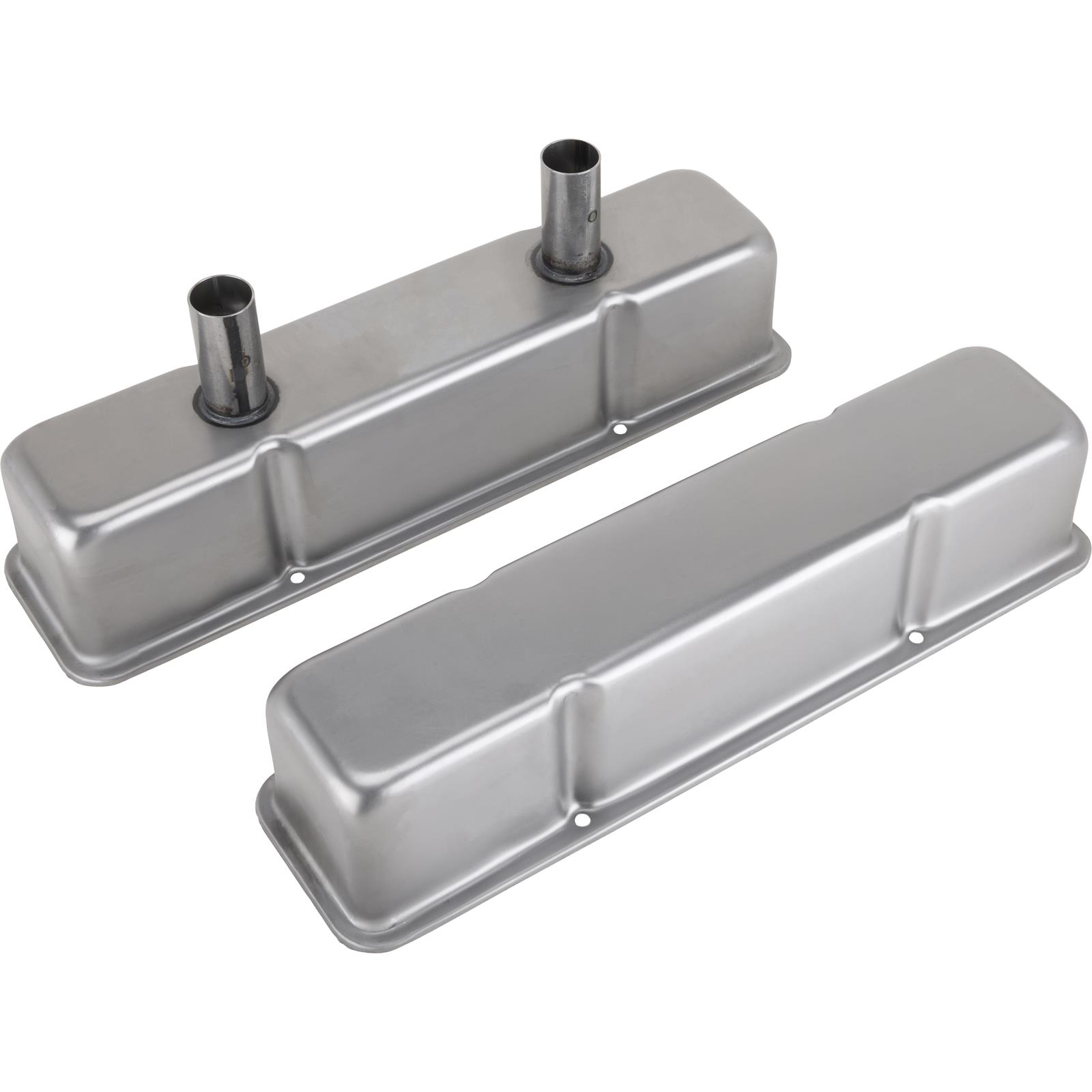 Speedway Chevy Tall Valve Covers w/ Breather Tubes, Plain Steel