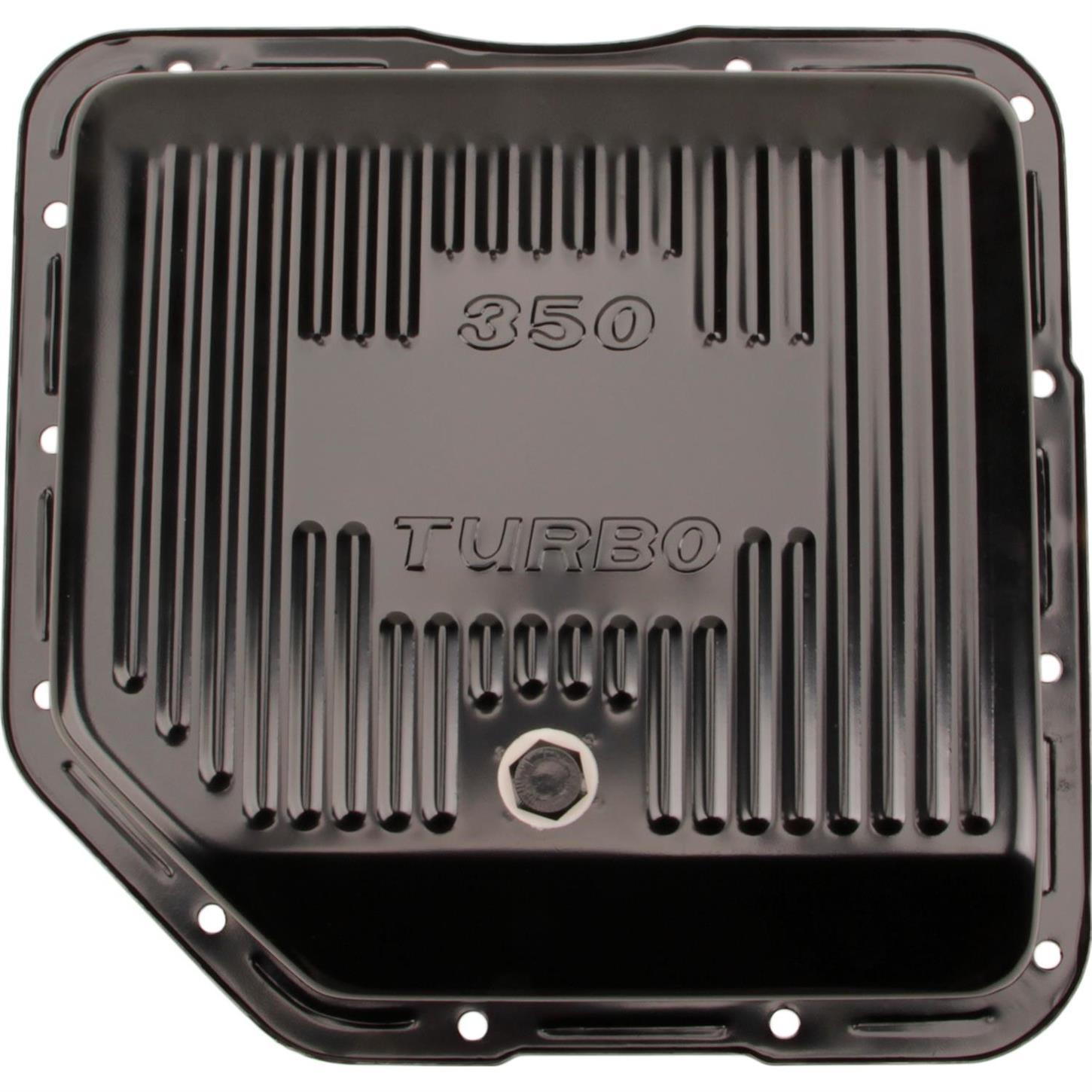 Black Steel GM TH-350 Transmission Pan, 2 Inch Deep