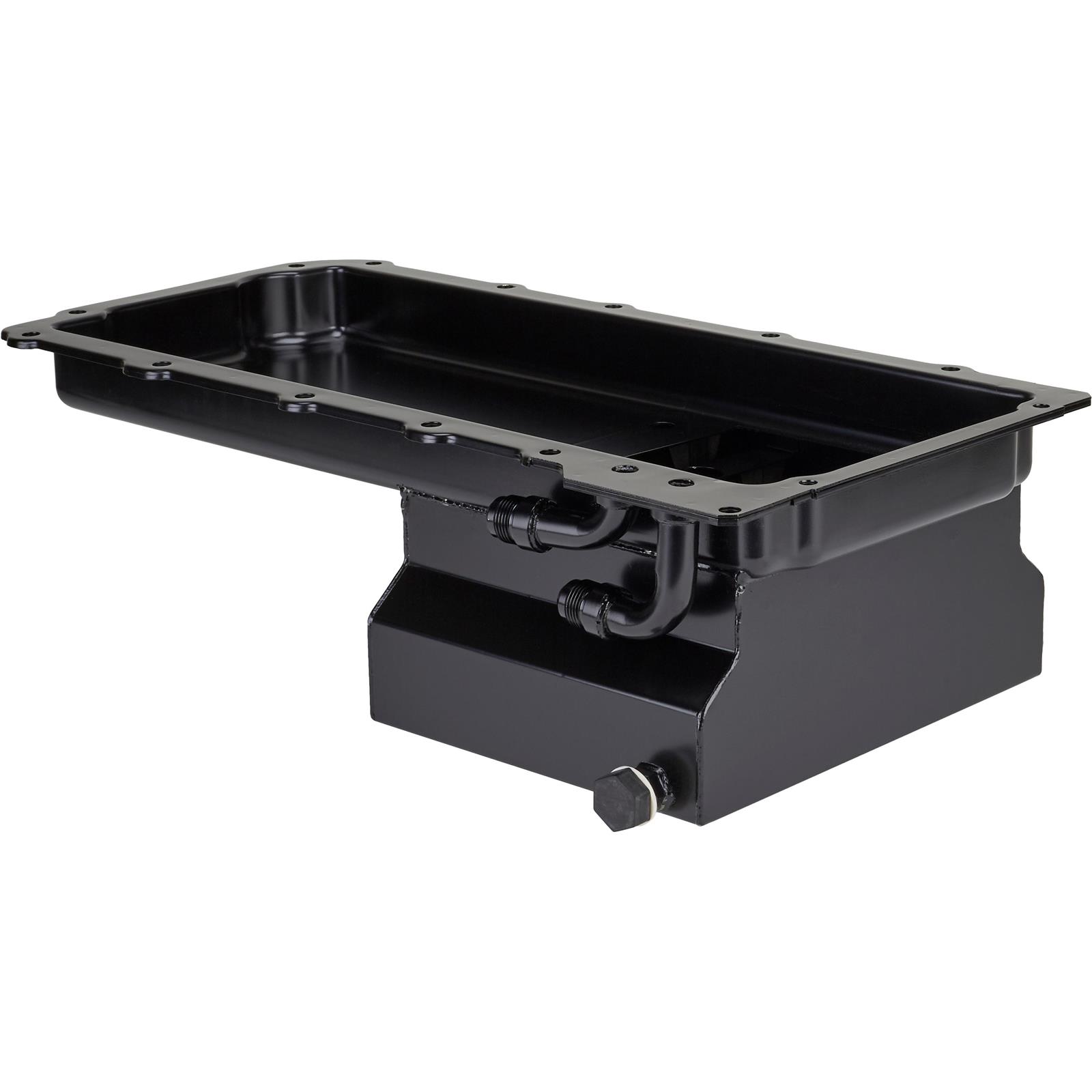 LS Swap Conversion Low Profile Oil Pan, Black, 90 Degree 10 AN