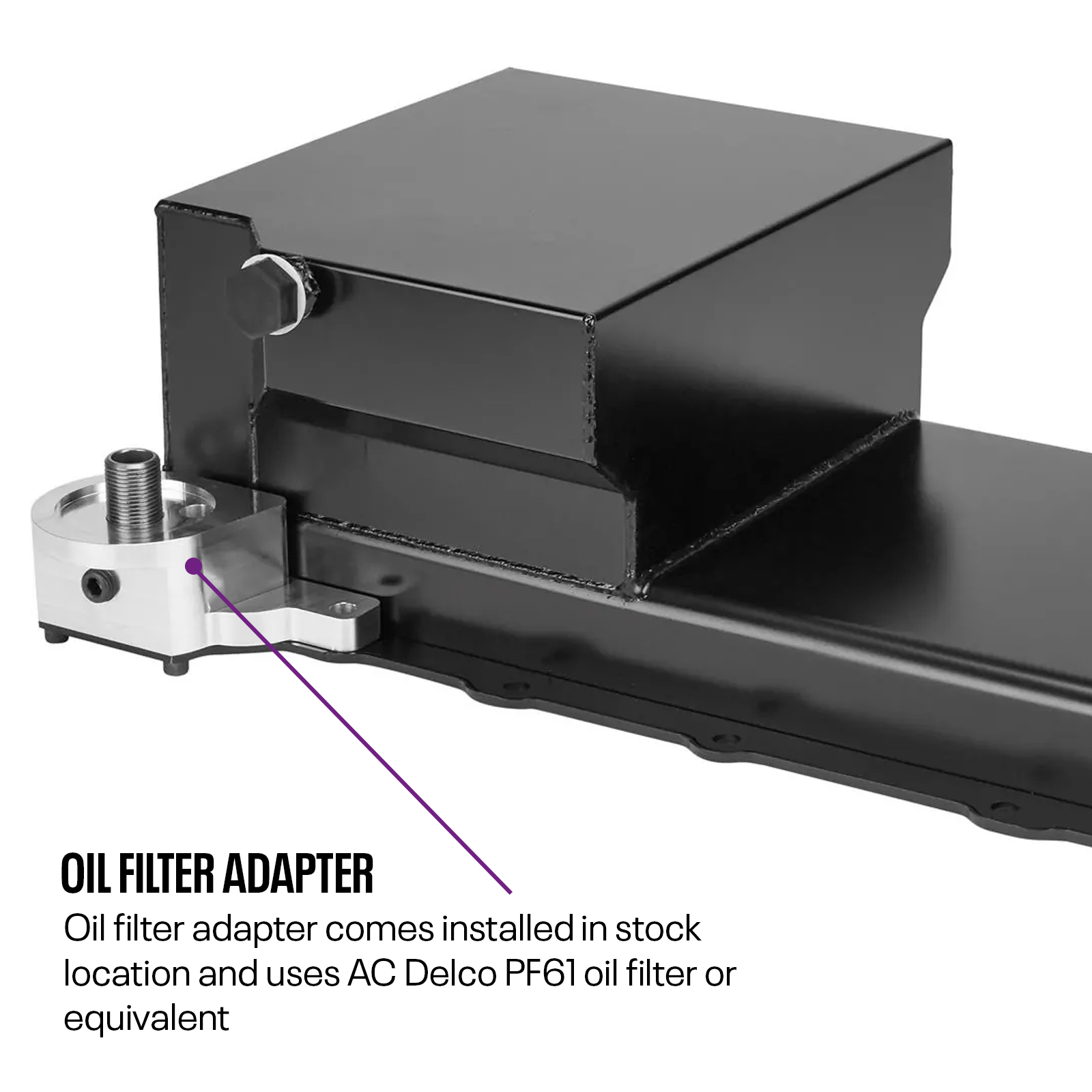 Turbo LS Swap Low Profile Oil Pan, AN 10 Turbo Drain, OEM Filter