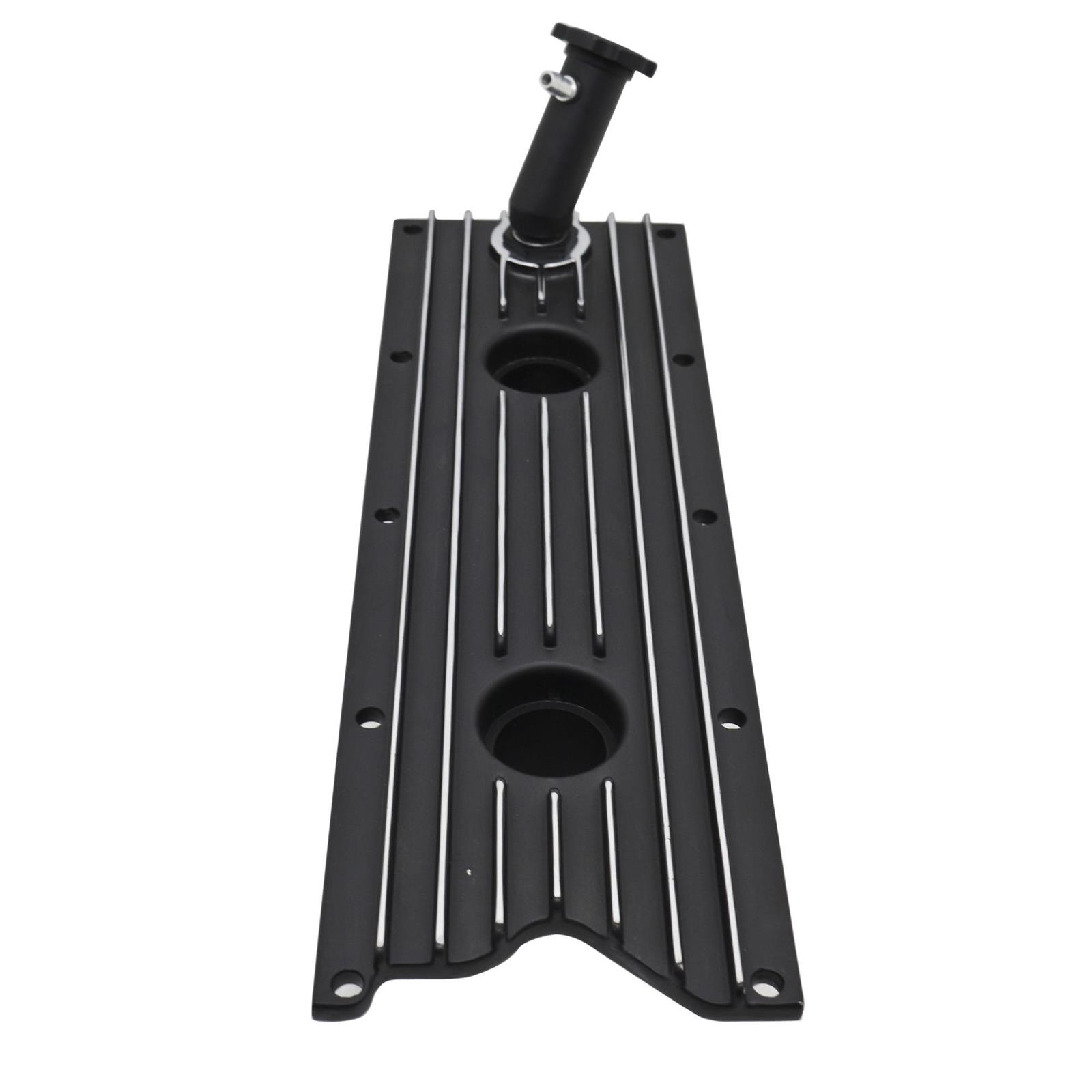 LS Series Engine Valley Plate with Knock Sensor Tube, Black