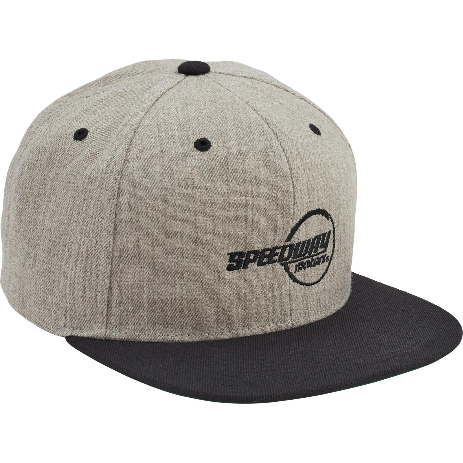Speedway Motors Flat Bill Snapback Cap, Black/Heather