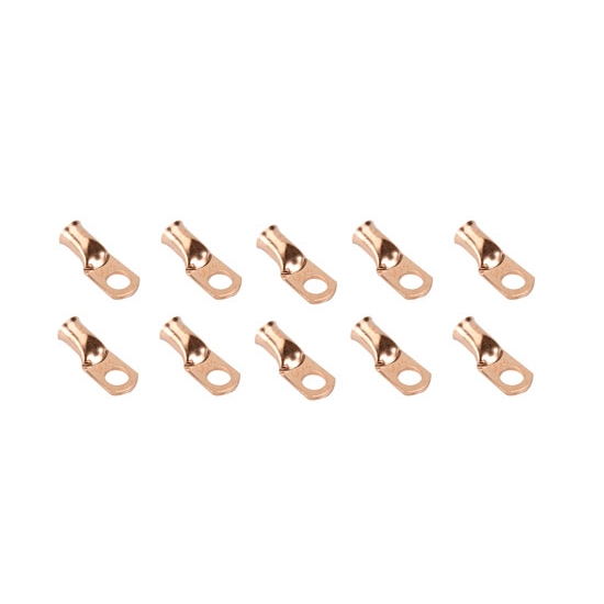 Copper Battery Cable Ends, 2 Gauge, 3/8 Inch Hole