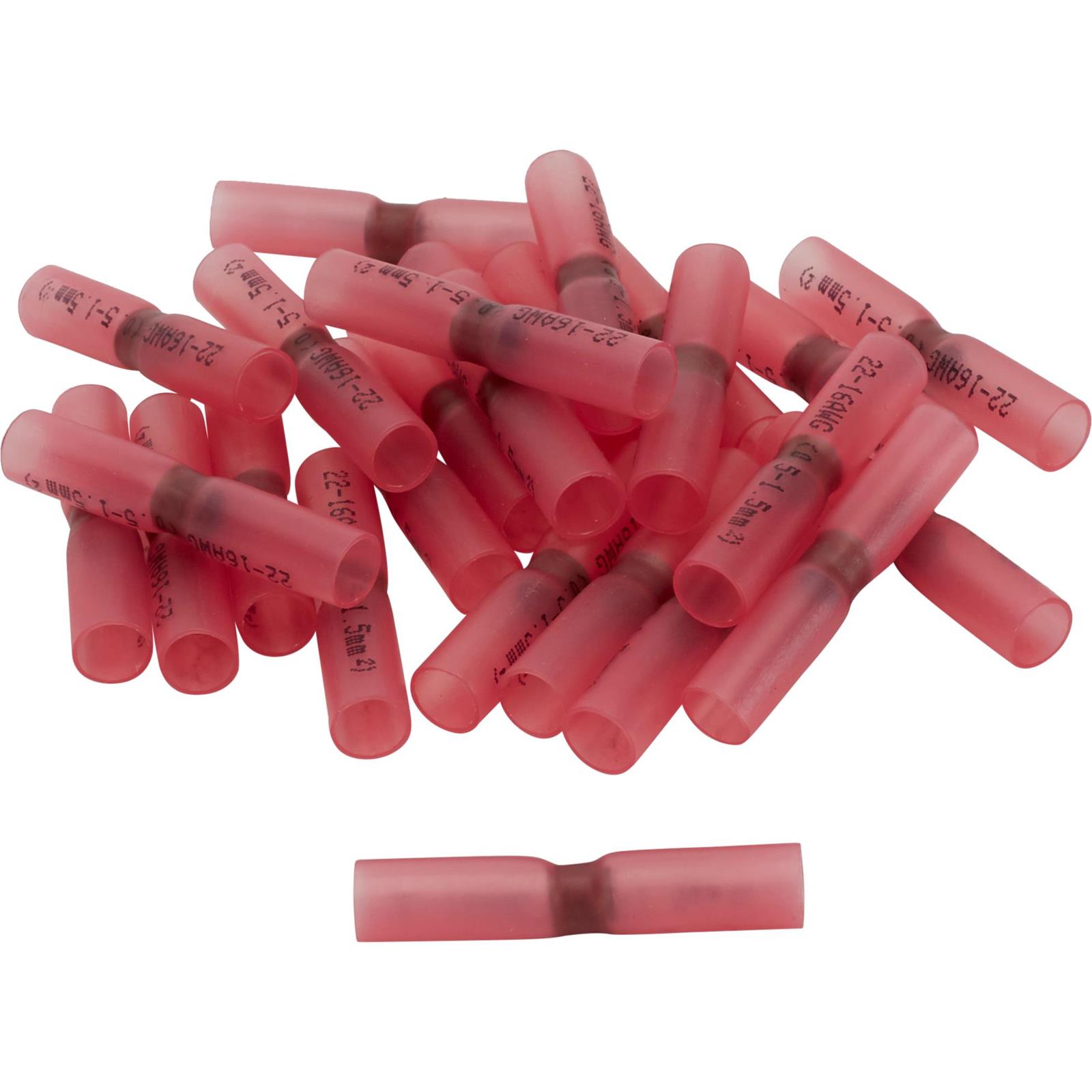 Pico 2252G Butt Connectors, Red 22-16 AWG, 25 Pc