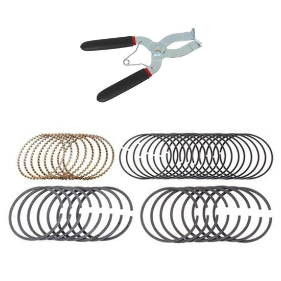 Moly Chevy 350 Piston Rings, Style A w/Piston Ring Installer