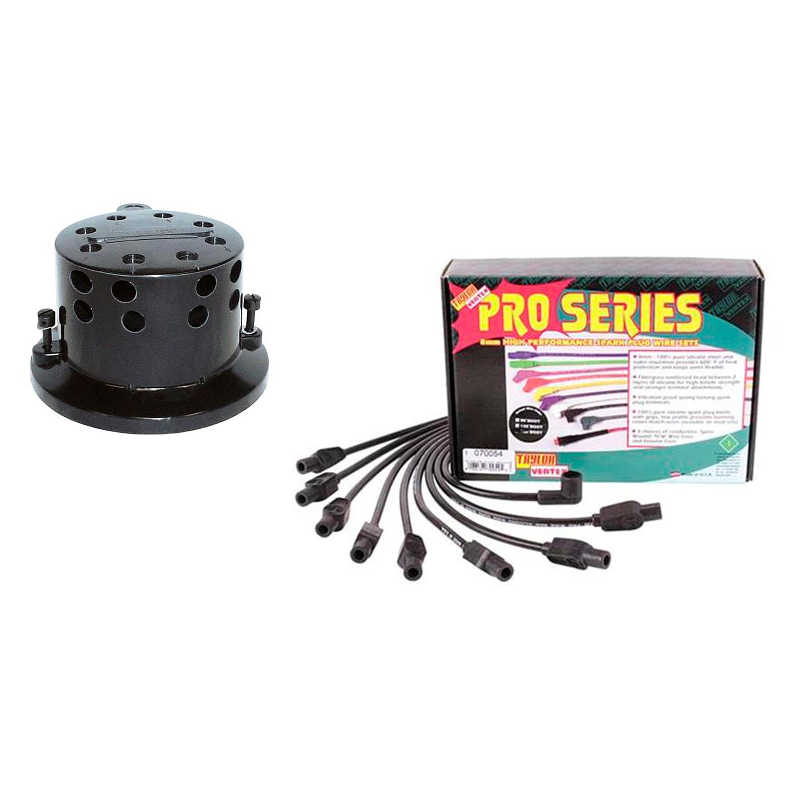 Speedway Assembled Vertex Magneto Cap with Taylor Plug Wires