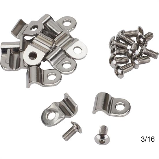 Stainless Steel Single Brake Line Tube Clamps, Bag/12