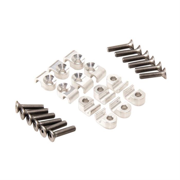 3/16 Inch Billet Aluminum Line Clamps, Set of 12