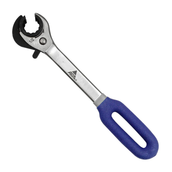 Ratcheting Line Wrench, No-Slip, Stainless/Chromoly, SAE 1/2 Inch