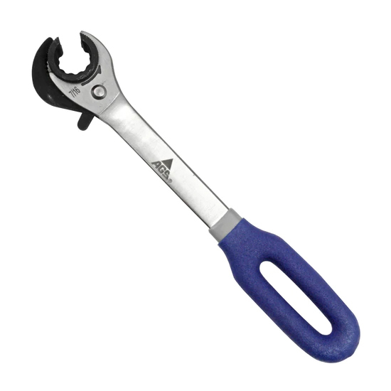 Ratcheting Line Wrench, No-Slip, Stainless/Chromoly SAE 7/16 Inch