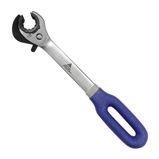 Ratcheting Line Wrench, No-Slip, Stainless/Chromoly, Metric 10mm