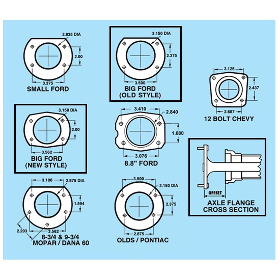 GM Metric Disc Brake to 9 Inch Ford Bracket Set