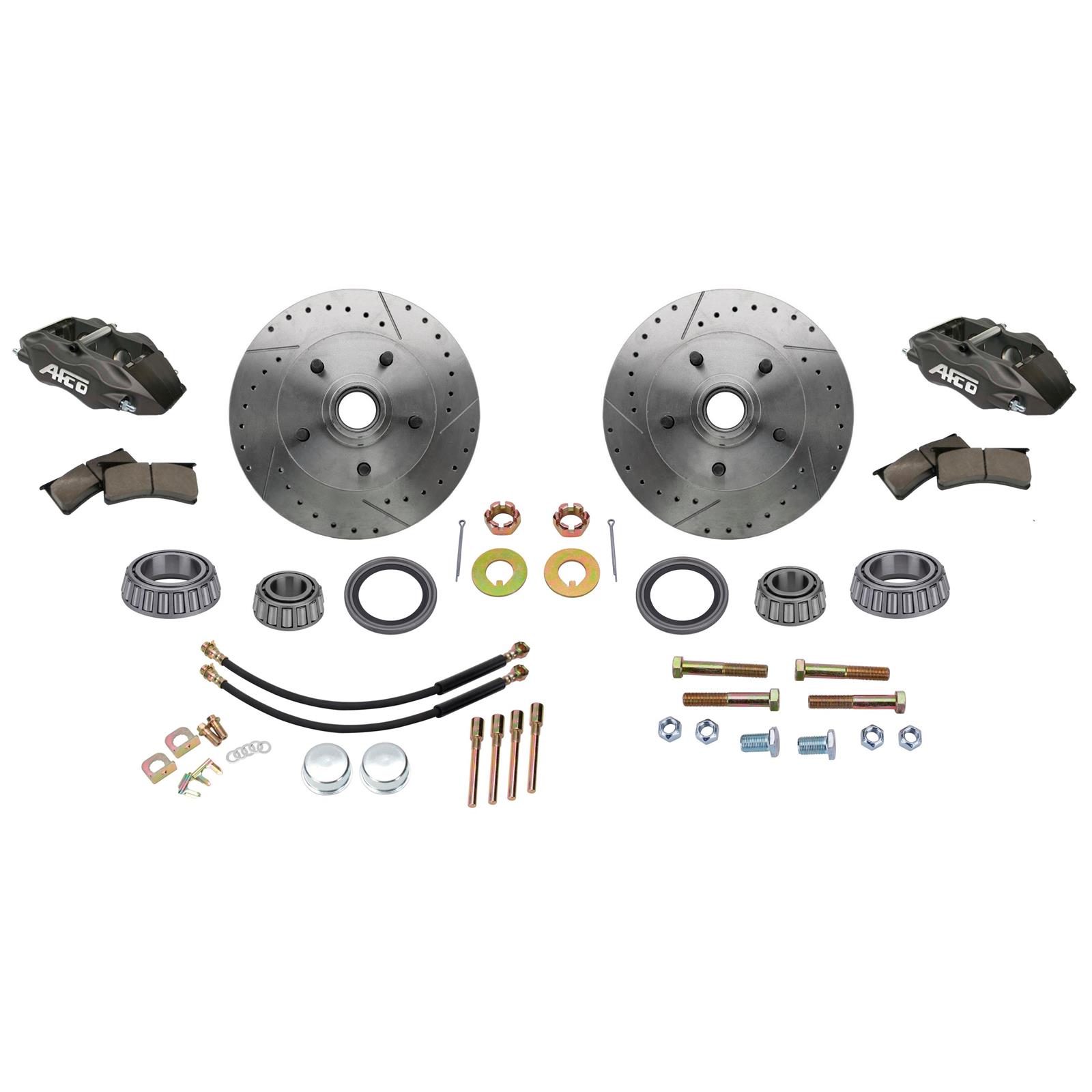AFX Disc Brake Kit, 4 Piston, 11 In / 5 on 4.75 Rotor, 69-72 GM