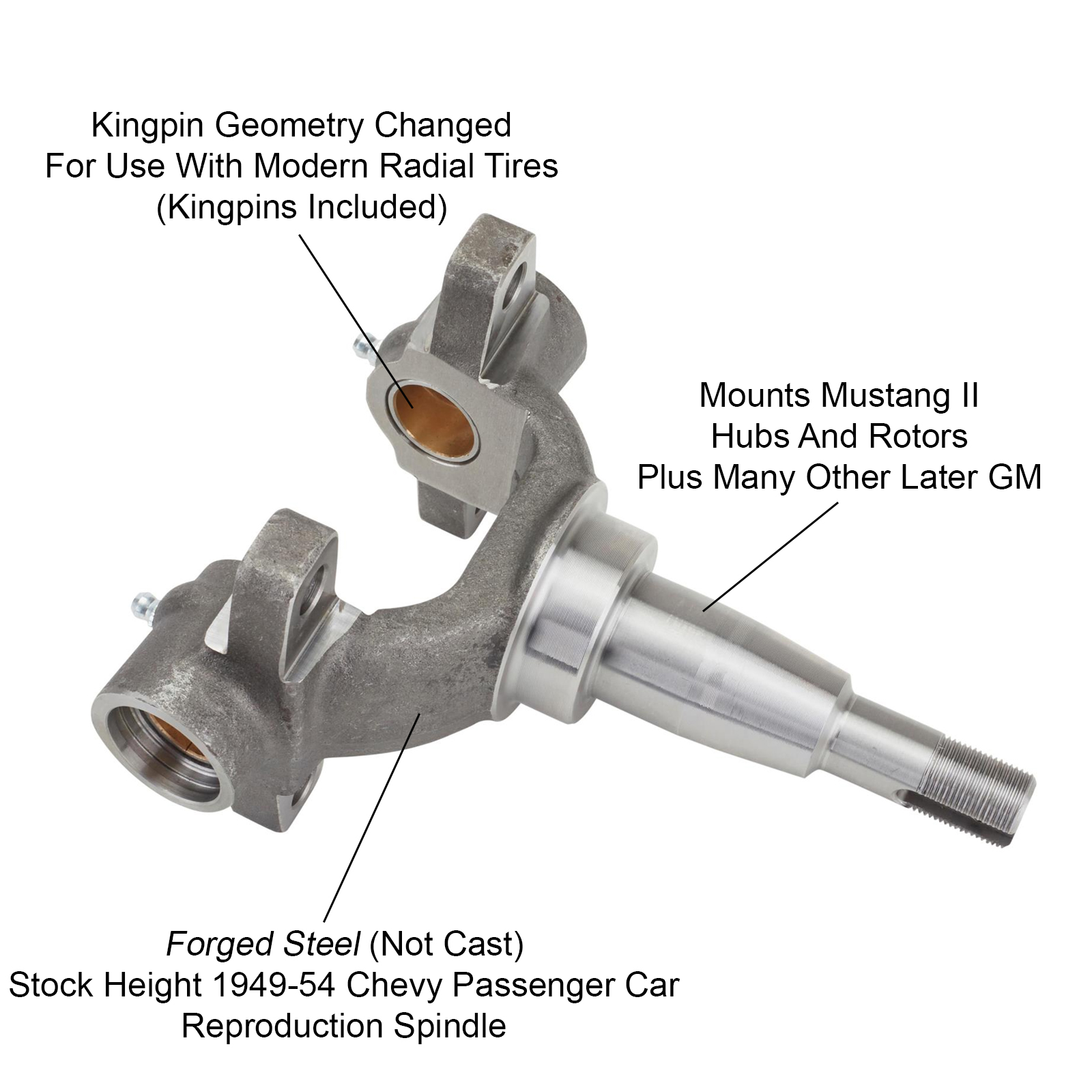 Speedway 1949-1954 Chevy Car Modified Spindles w/ King Pins