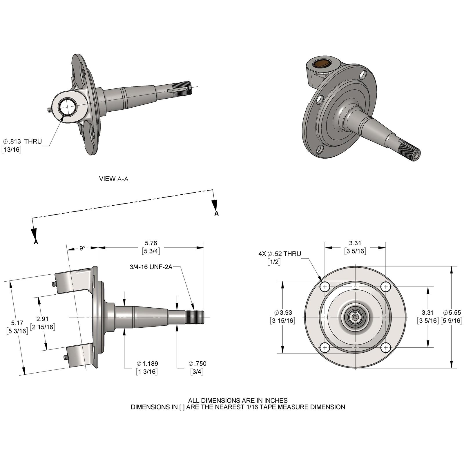 Speedway 1928-1948 Ford Forged Spindles w/ King Pins