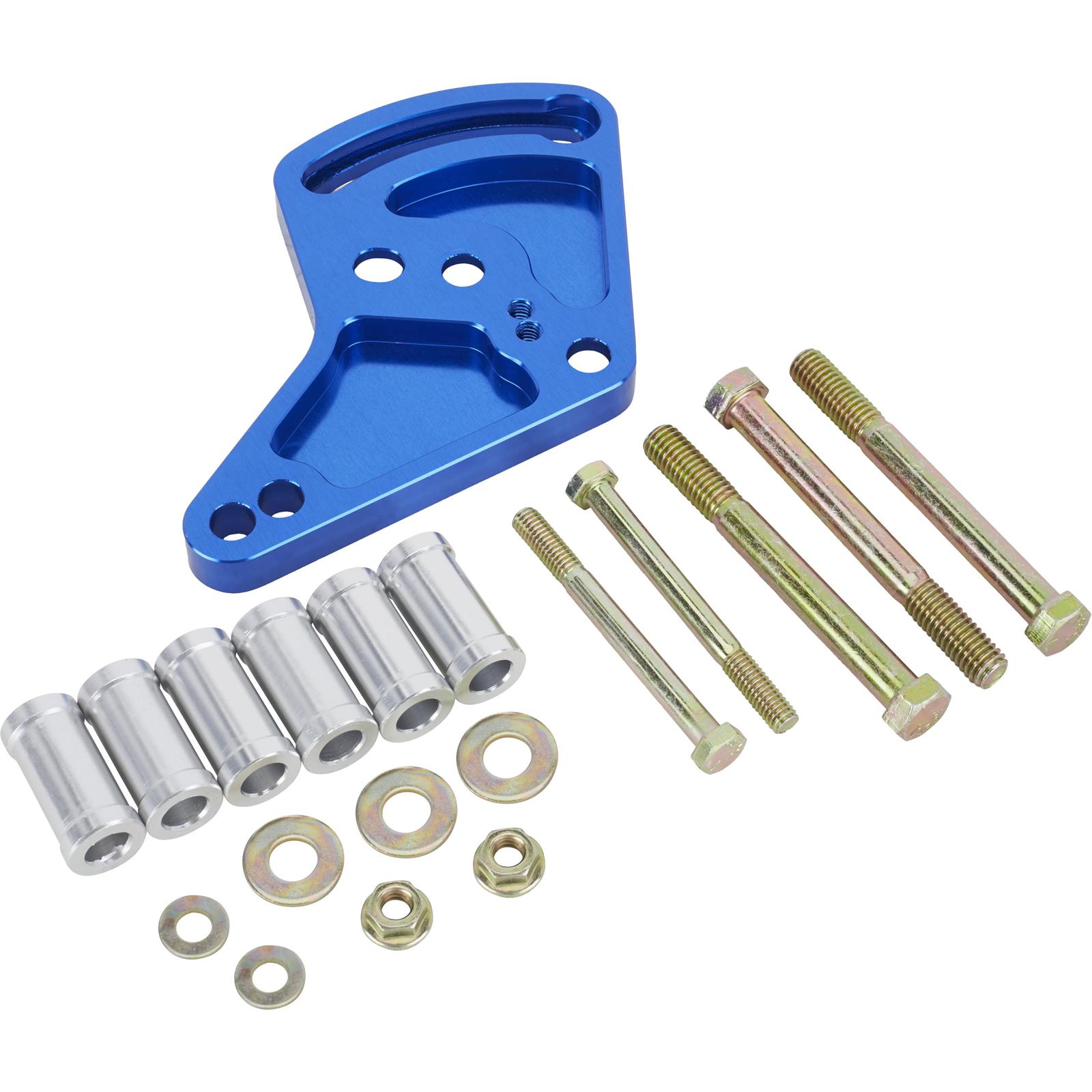 Small Block Ford Power Steering Bracket, Blue Anodized, Aluminum