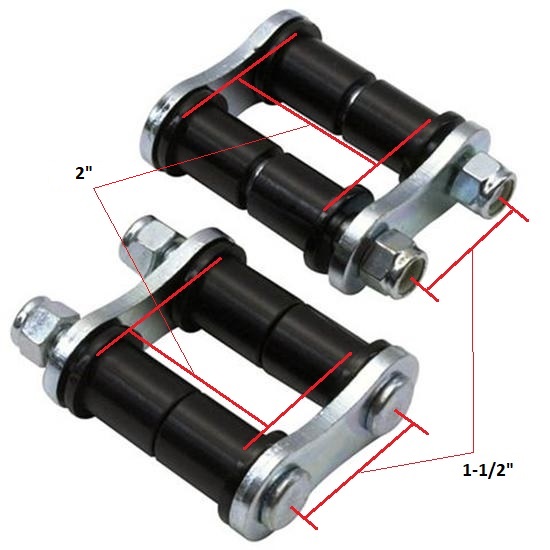 Nylon Shackle Kits, 2 Inch Wide Spring