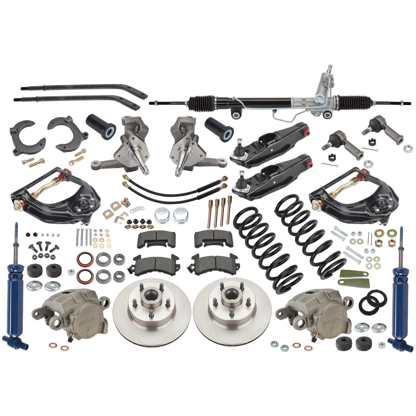 Mustang II IFS, Stock Control Arms, Springs, and Shocks, Dropped Spindles