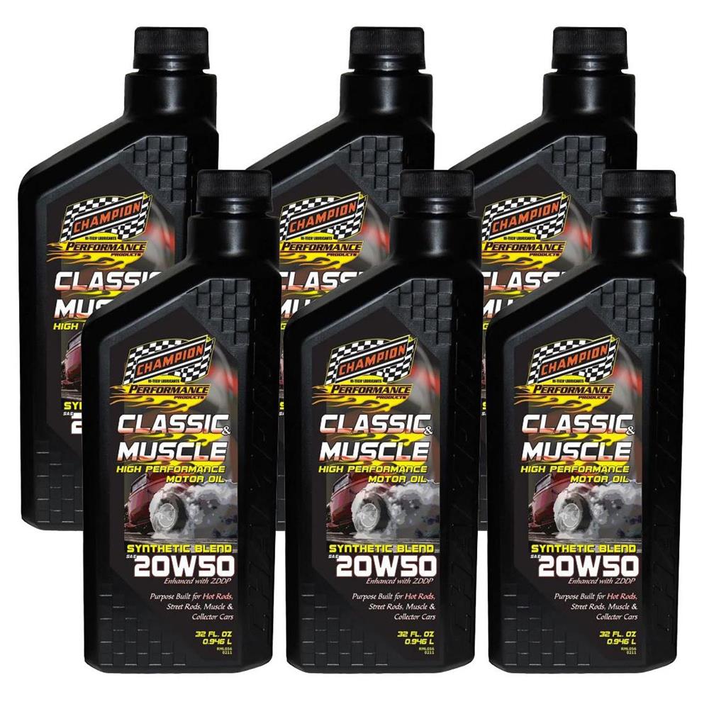 Champion Racing 4214H Classic Muscle Engine Oil, 20W50,6/1 Quarts