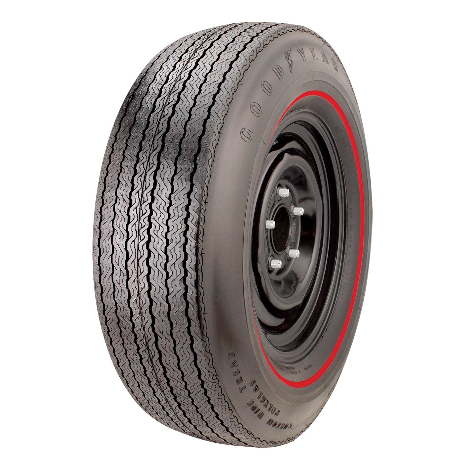 Kelsey Tire CB5FE 70 Series Polyglas RWL, Red Stripe Tire, E70/14