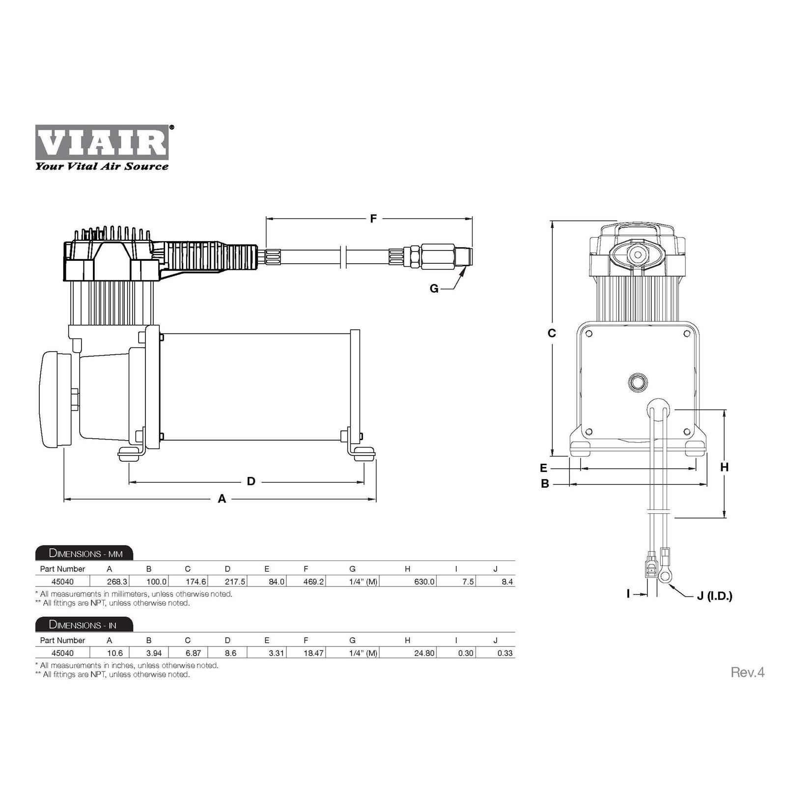 Viair 45040 Single Air Suspension Compressor Kit 450C