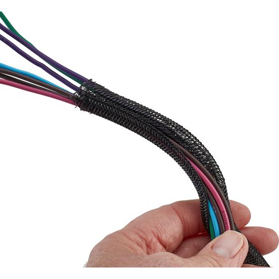 Braided Nylon Split Wire Loom Wrap, 1/4 Inch, 30 Foot Wire Sleeve