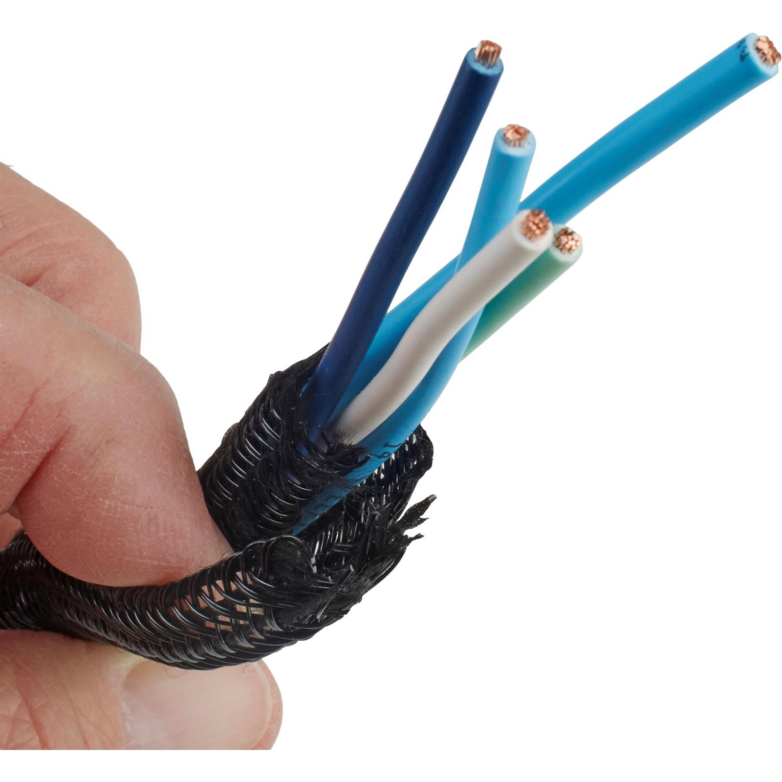 Braided Nylon Split Wire Loom Wrap, 1/8 Inch, 30 Foot Wire Sleeve