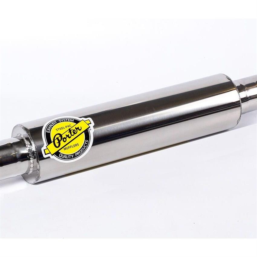 Porter Muffler SSPM3520014 SS Shorty Muffler, 2 Inch Inlet/Outlet