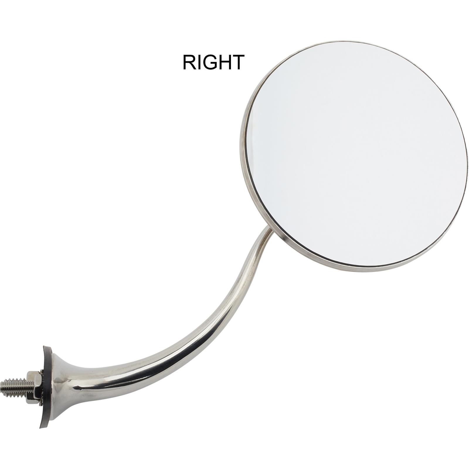Swan Neck Stainless Round Rear View Mirrors