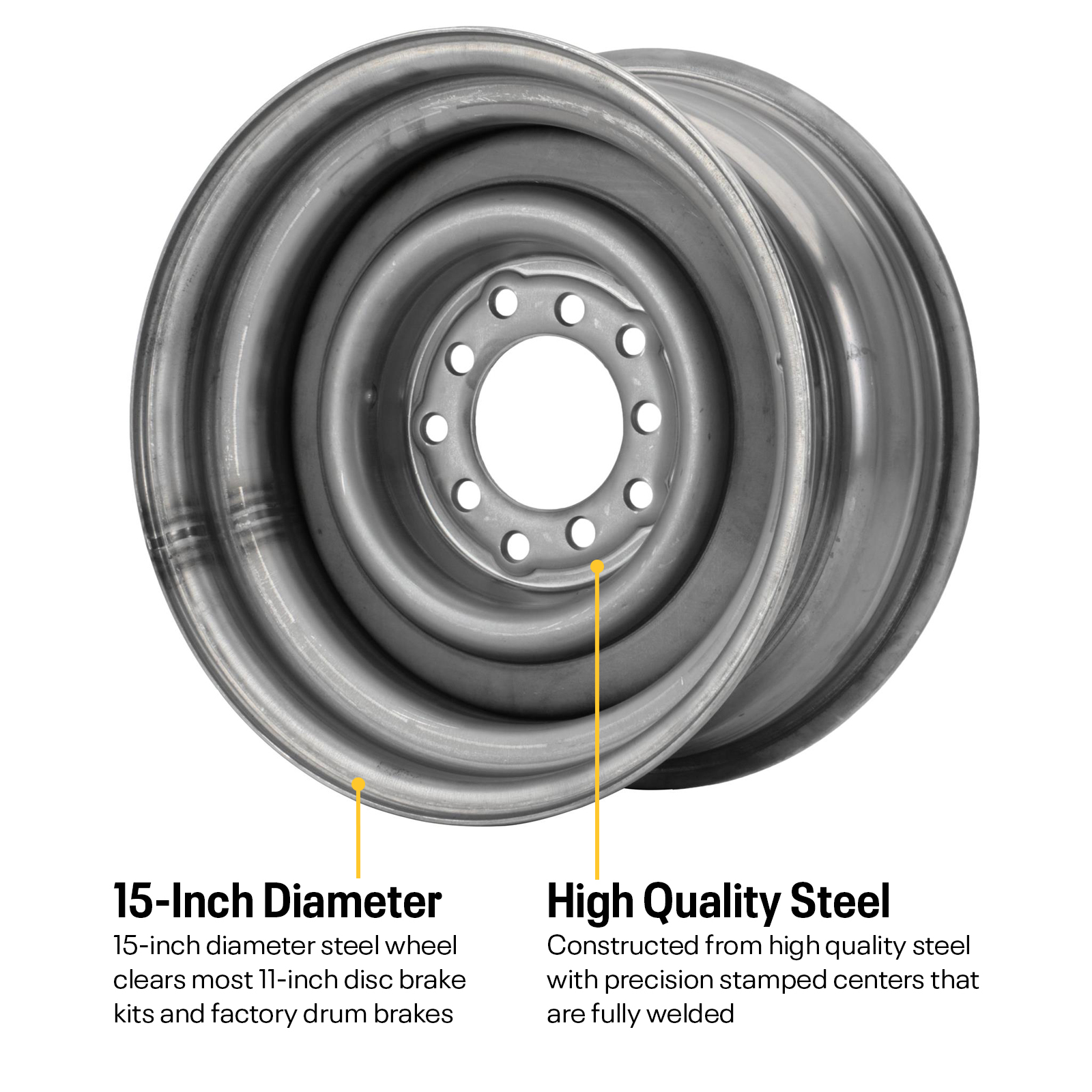 Speedway Smoothie 15x7 Steel Wheel, 5 on 5/5.5, 4.0 BS | eBay