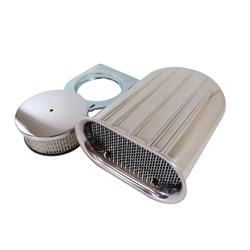 Speedway Gasser Finned Aluminum Single Quad Carburetor Air Scoops