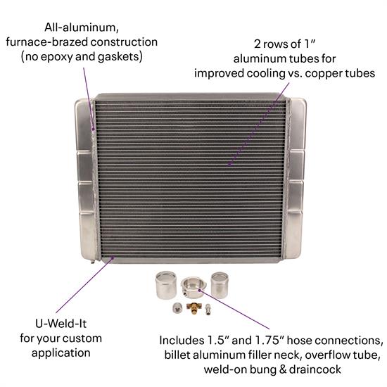 U-Weld-It Custom Aluminum Radiator Kit, 24 x 19 Inch
