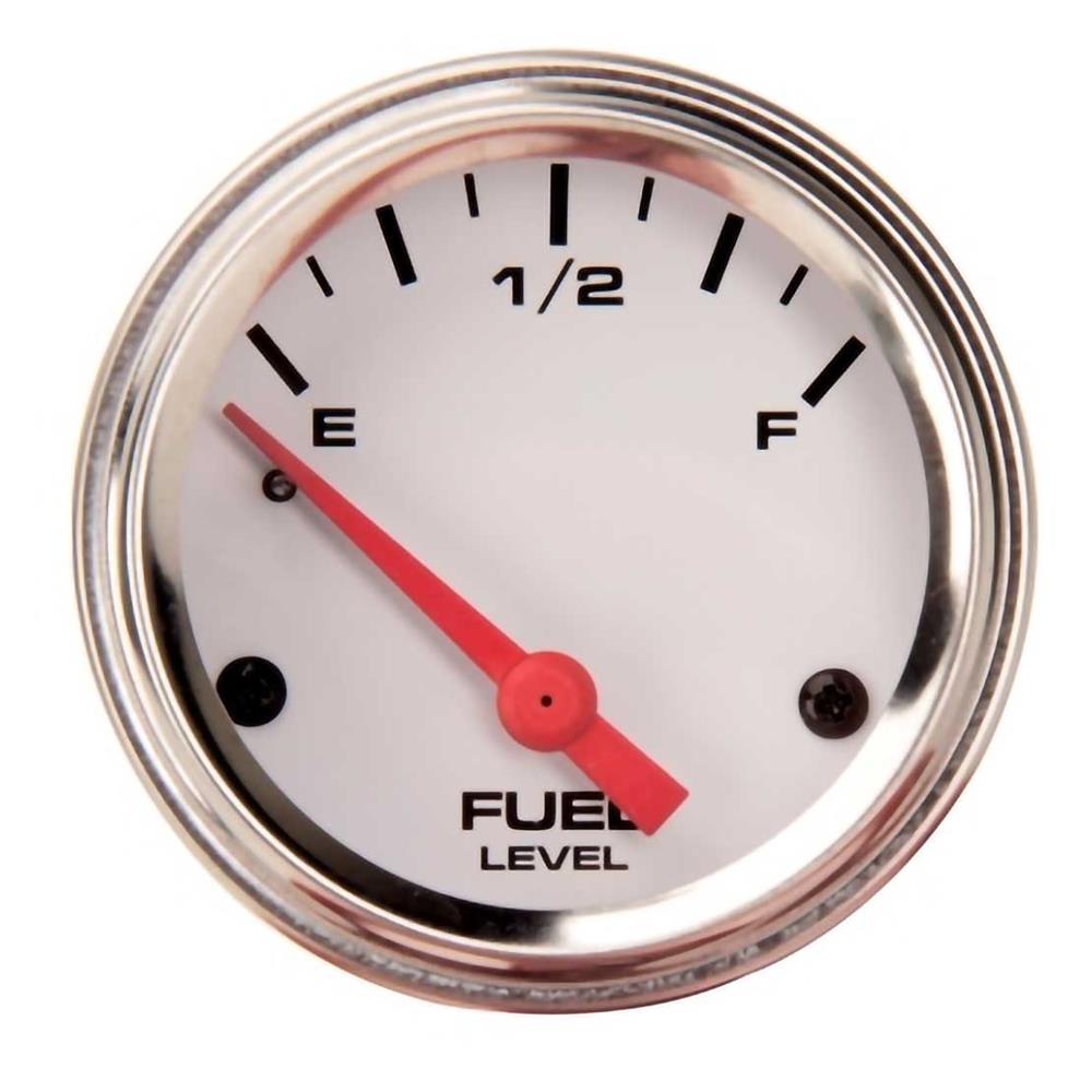 Speedway Fuel Level Gauge with Sender, 2-1/16 Inch, White